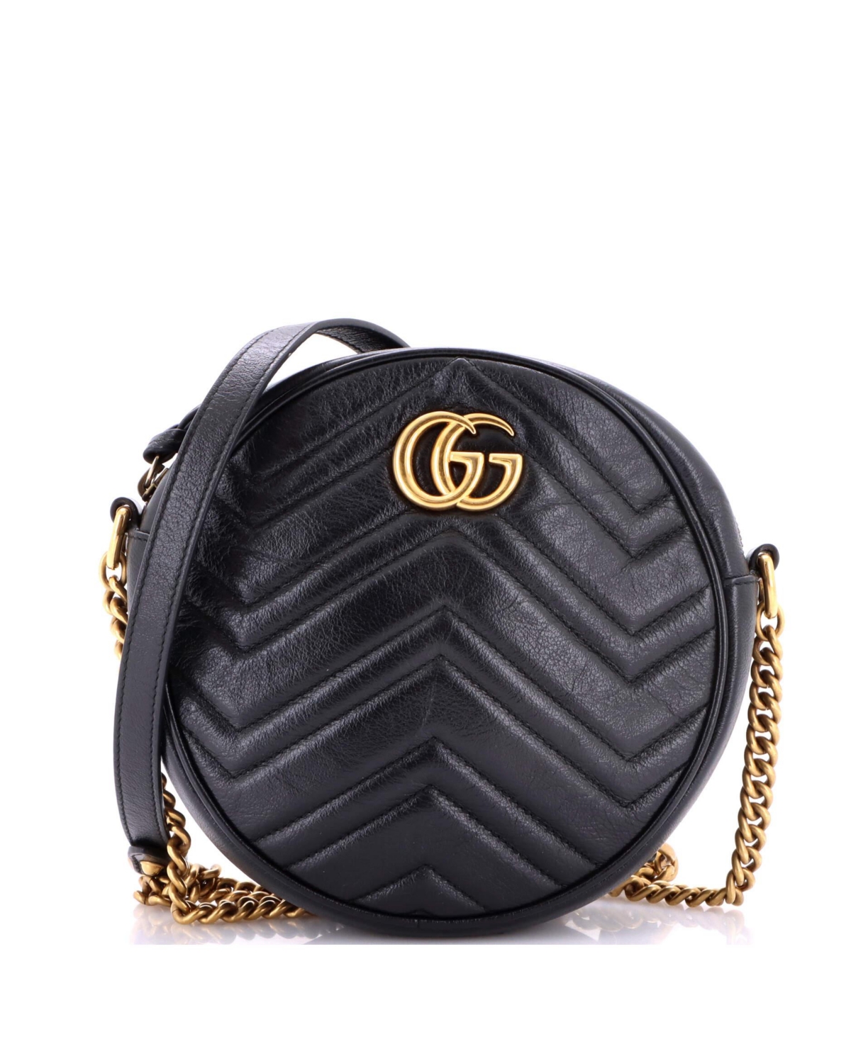 Click here for Pre-Owned Gucci Mini Gg Marmont Round Shoulder Bag... prices