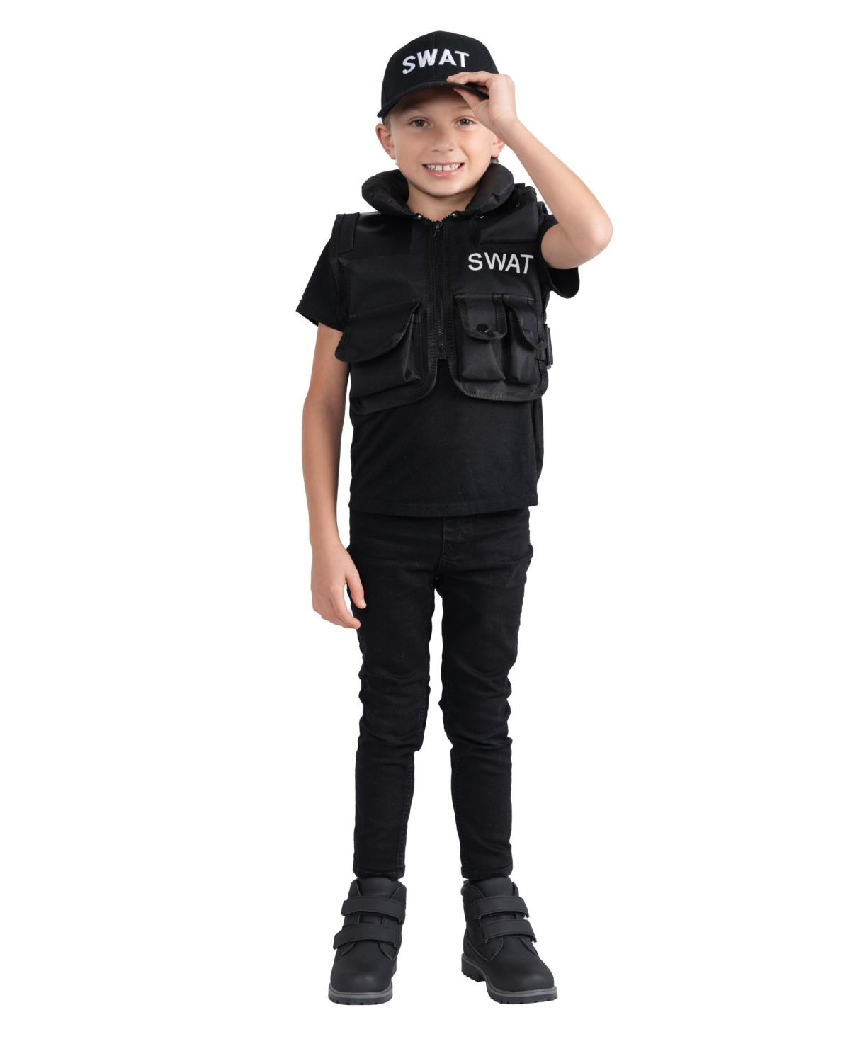 Click here for Dress Up America Swat Vest and Cap Set - Kids - Bl... prices