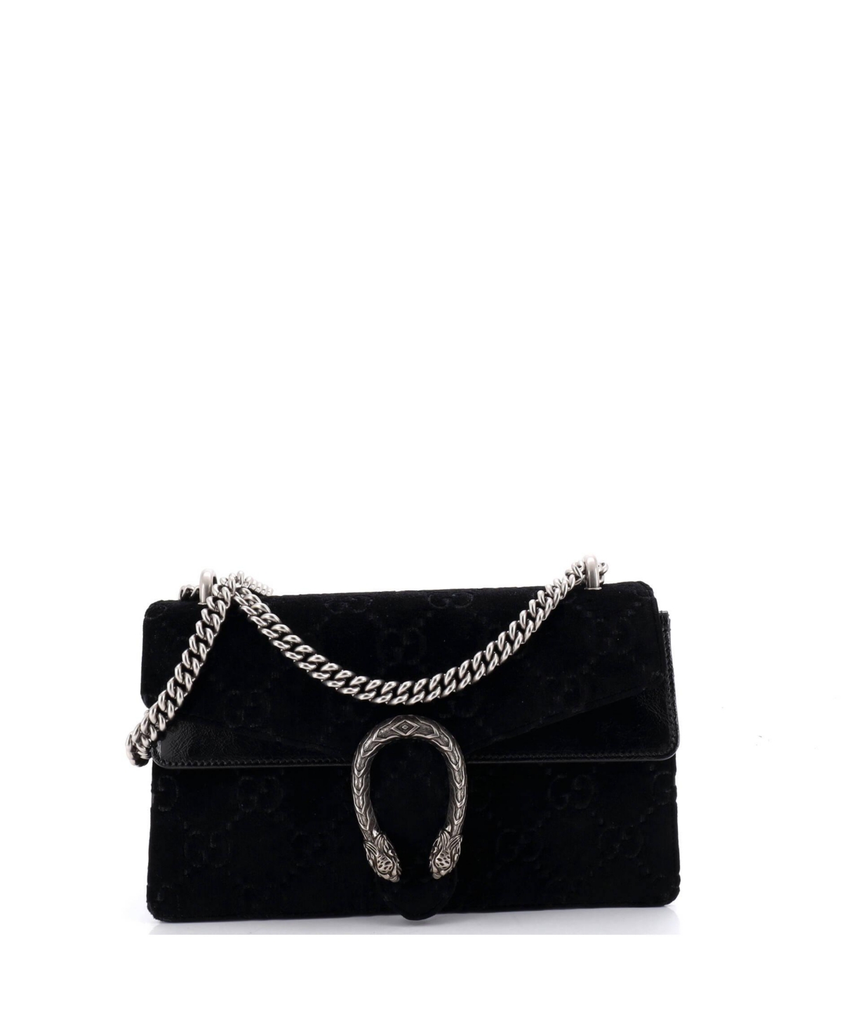 Click here for Pre-Owned Gucci Small Dionysus Bag Gg Velvet - Bla... prices