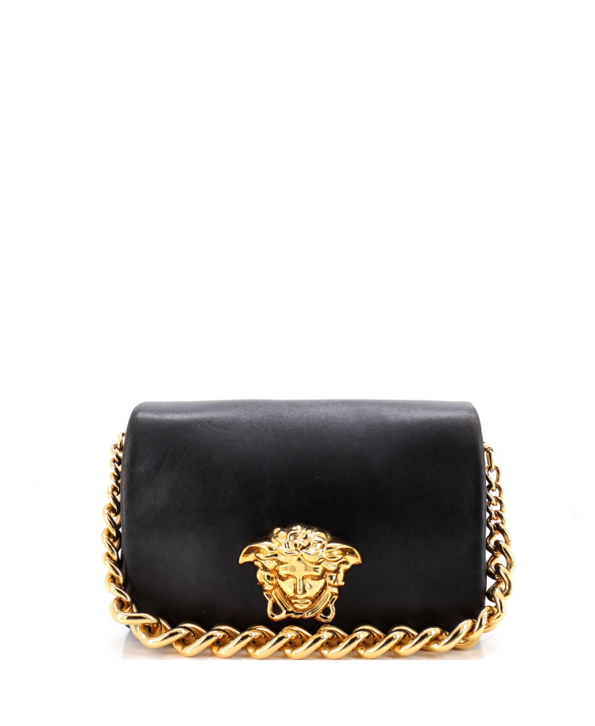 Click here for Pre-Owned Versace Palazzo Medusa Flap Bag Leather... prices