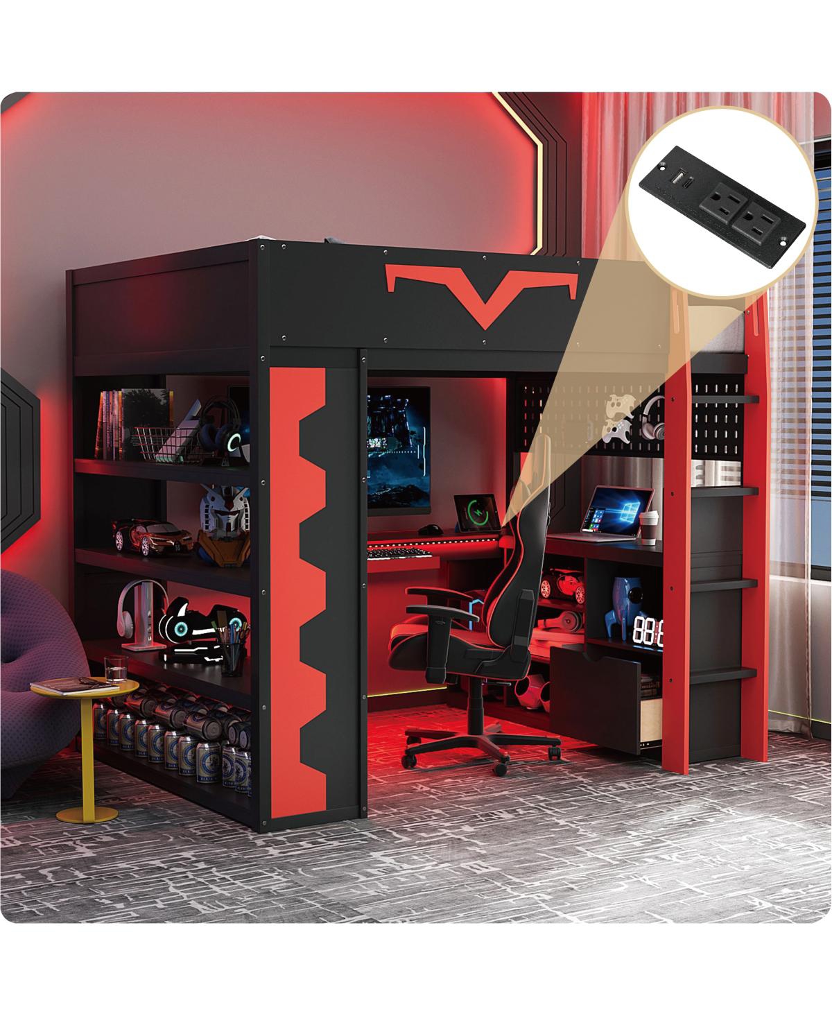 Click here for Streamdale Furniture Gaming Loft Bed With Desk  Rg... prices