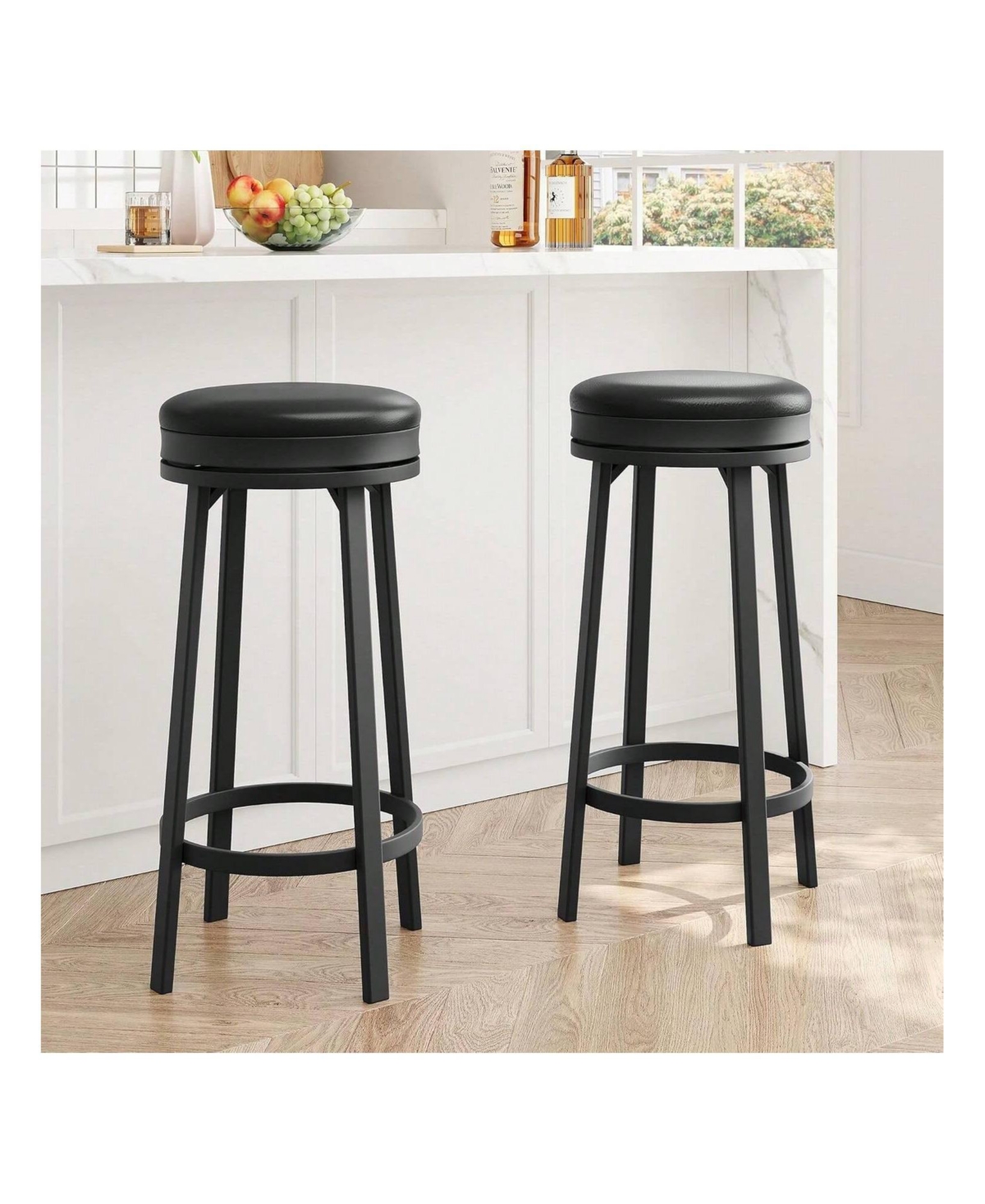 Click here for gaomon Set of 2 Swivel Bar Stools with Footrest  M... prices