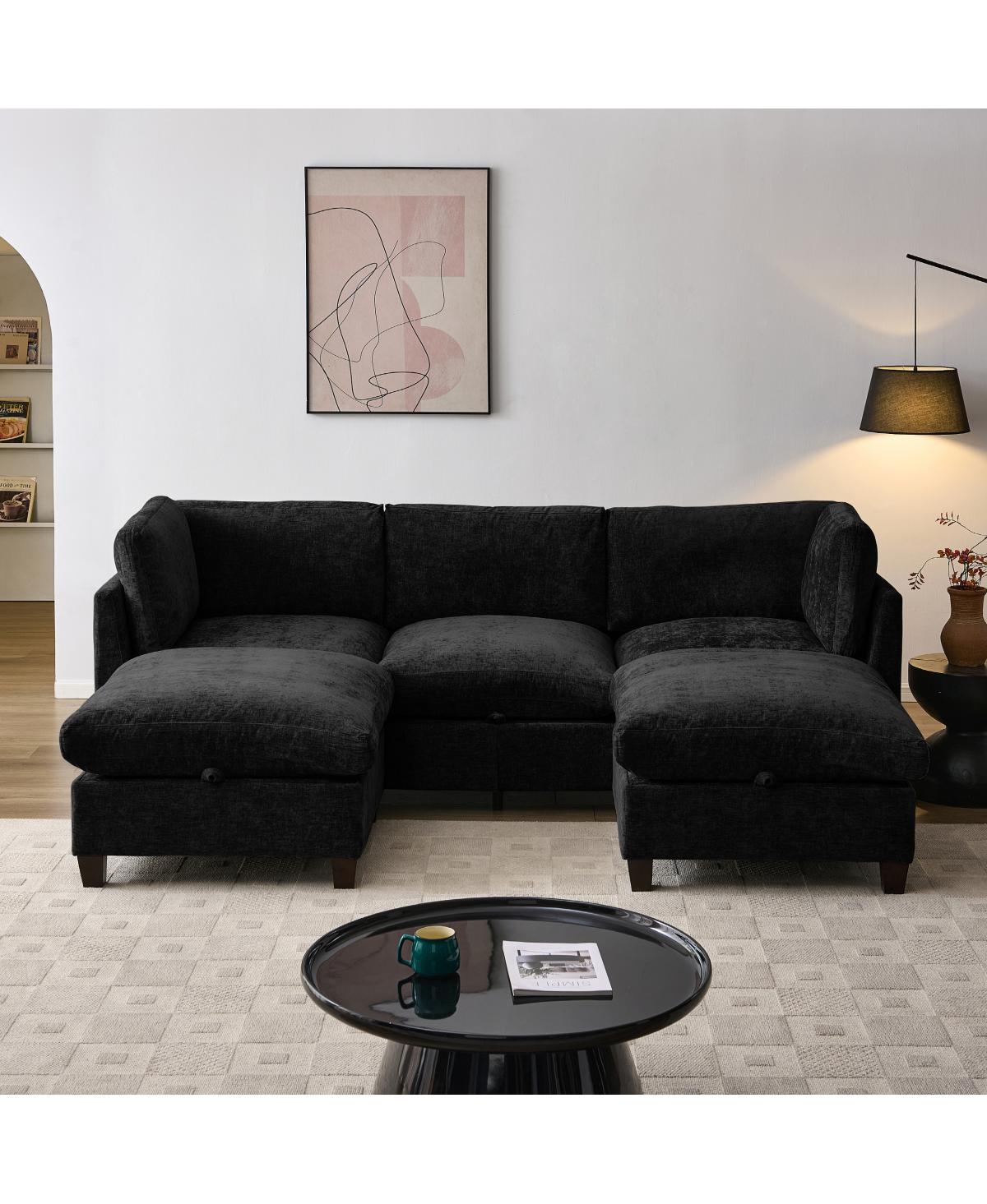 Click here for Streamdale Furniture Chenille 96.5 U-Shape Section... prices