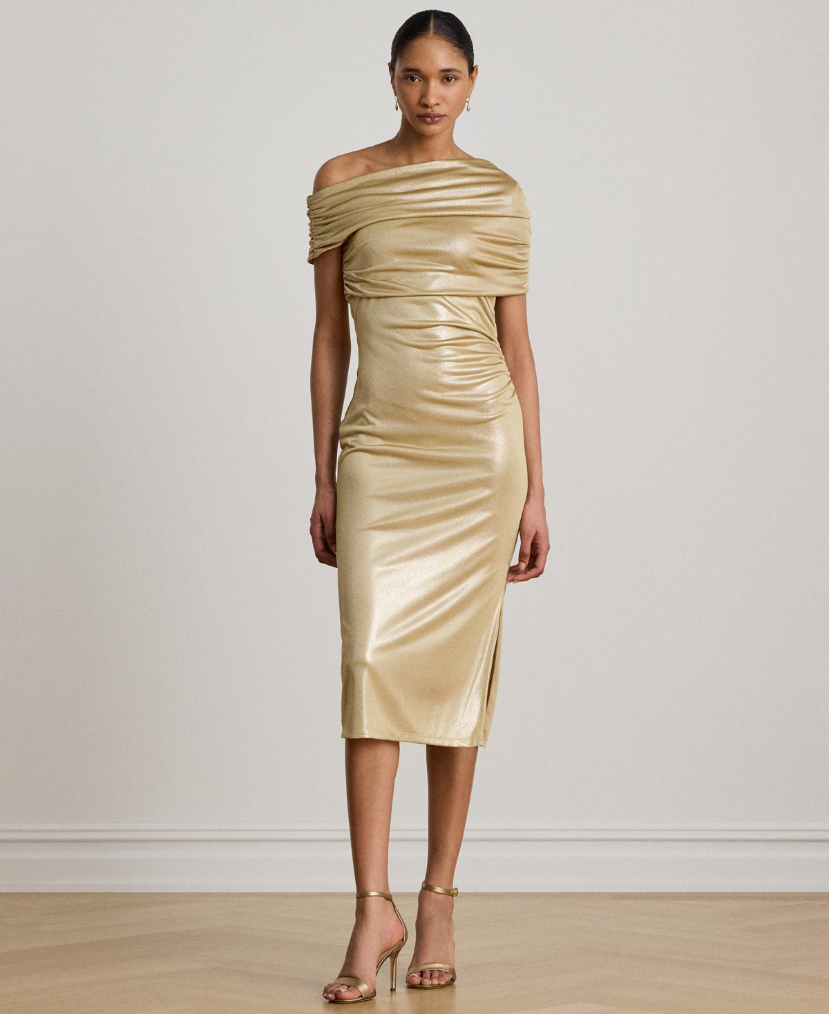 Click here for Lauren Ralph Lauren Metallic Off-the-Shoulder Cock... prices