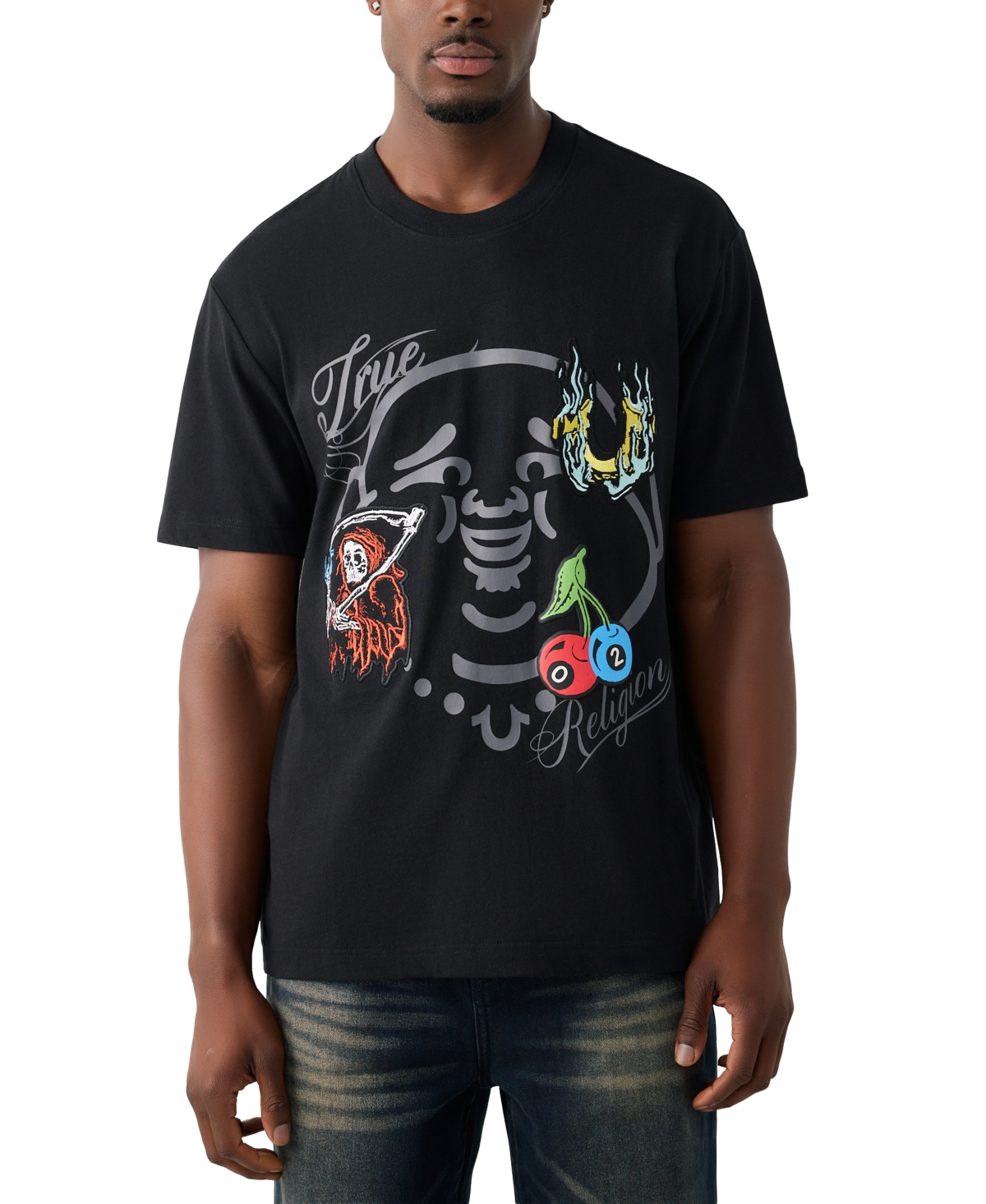 Click here for True Religion Mens Buddha Face Logo Short-Sleeve T... prices