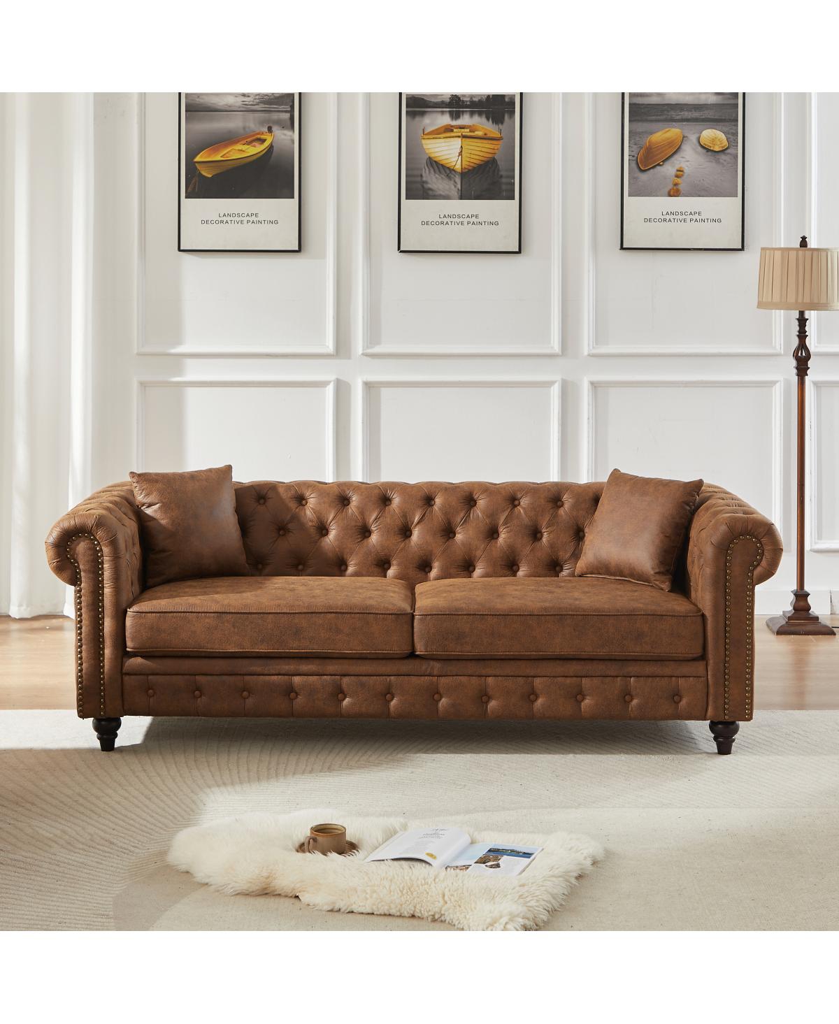 Click here for Streamdale Furniture Tech Fabric Chesterfield Sofa... prices