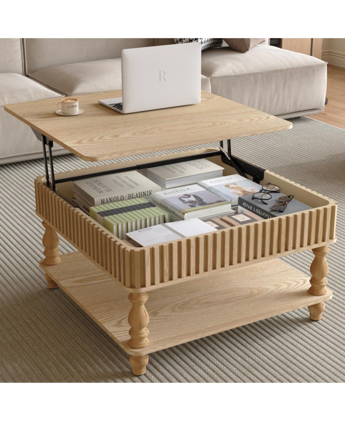 Click here for Streamdale Furniture 31.5 Fluted Lift-Top Coffee T... prices