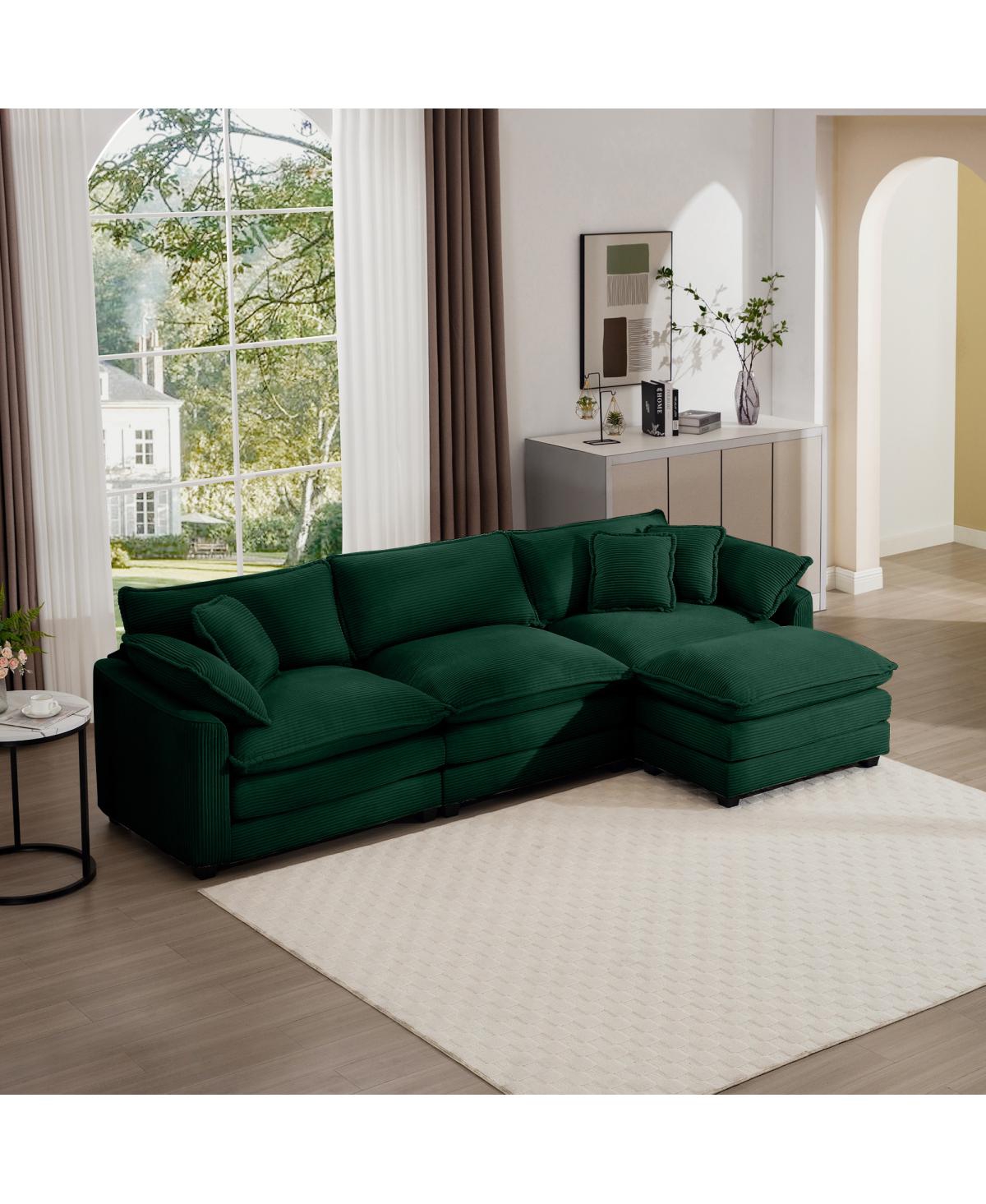 Click here for Streamdale Furniture Corduroy L-Shaped 3-Seater So... prices