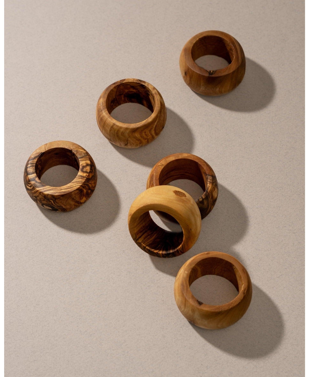 Click here for Gharyan Stoneware  Natural Olive Wood Napkin Rings... prices