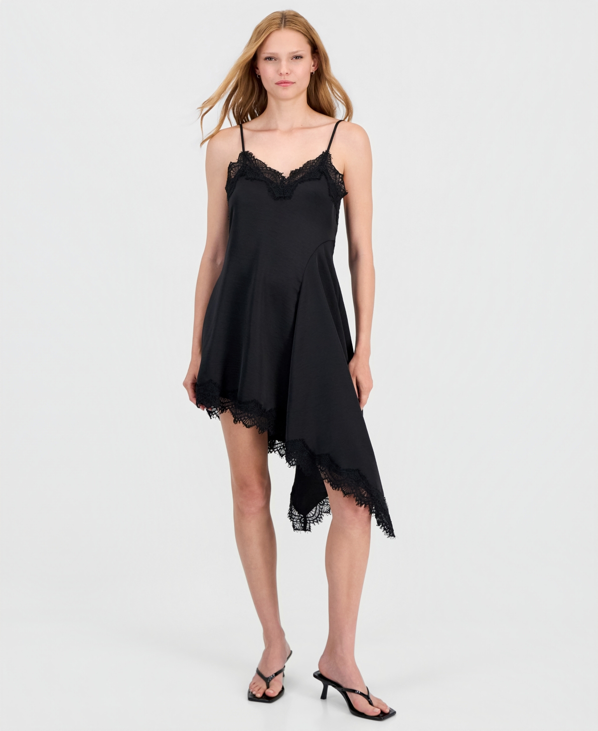 Click here for Bar Iii Womens Asymmetrical Satin Slip Dress  Macy... prices
