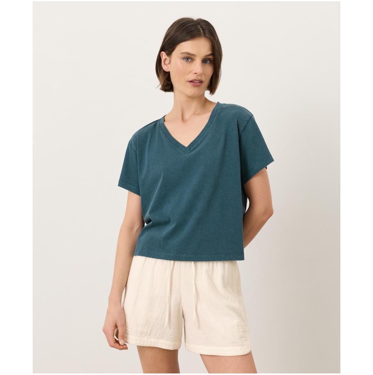 Click here for Pact Womens Organic Cotton Vintage Jersey V-Neck T... prices