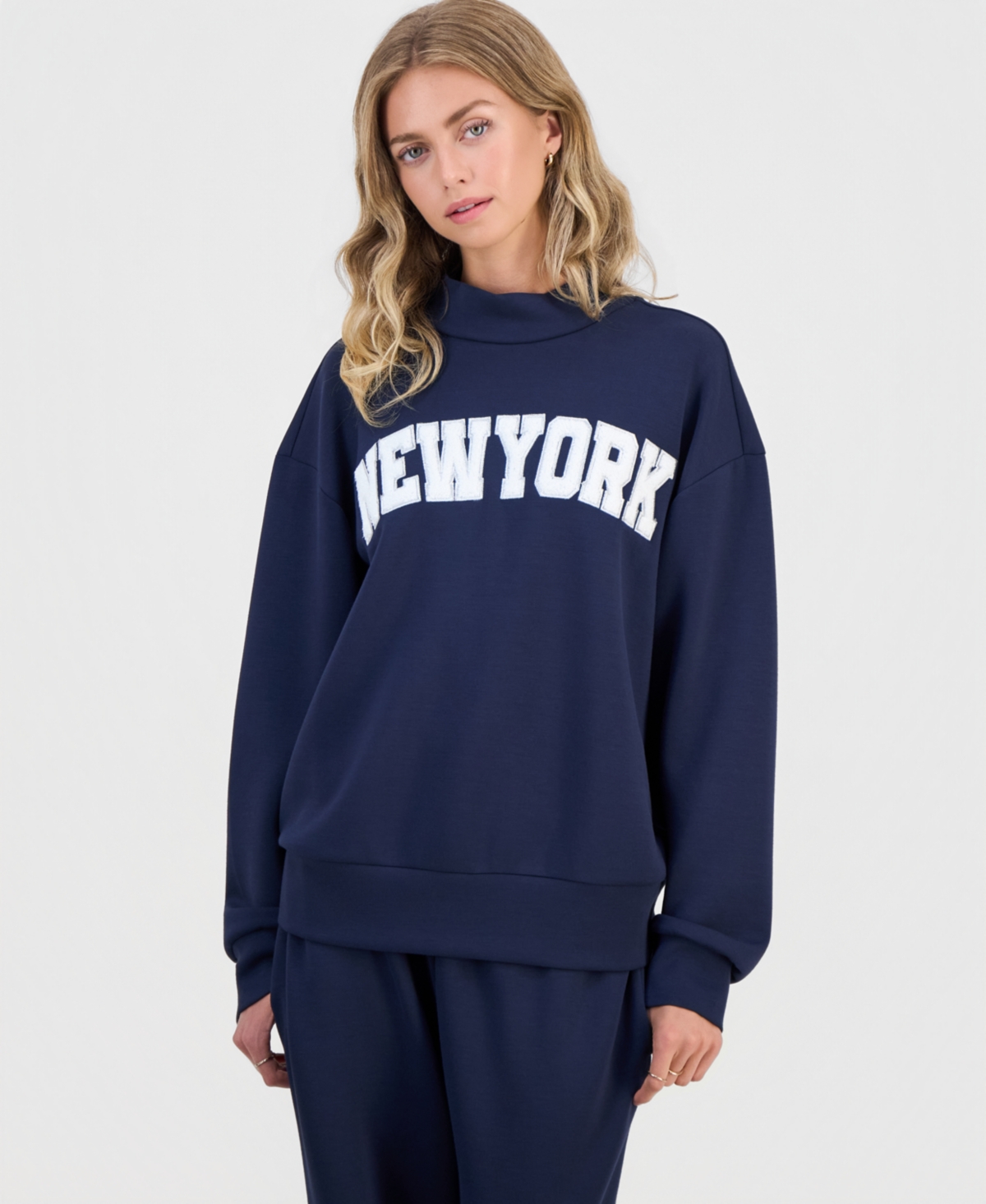 Click here for Fvr Drm Juniors Mock Neck Scuba Sweatshirt - Navy... prices