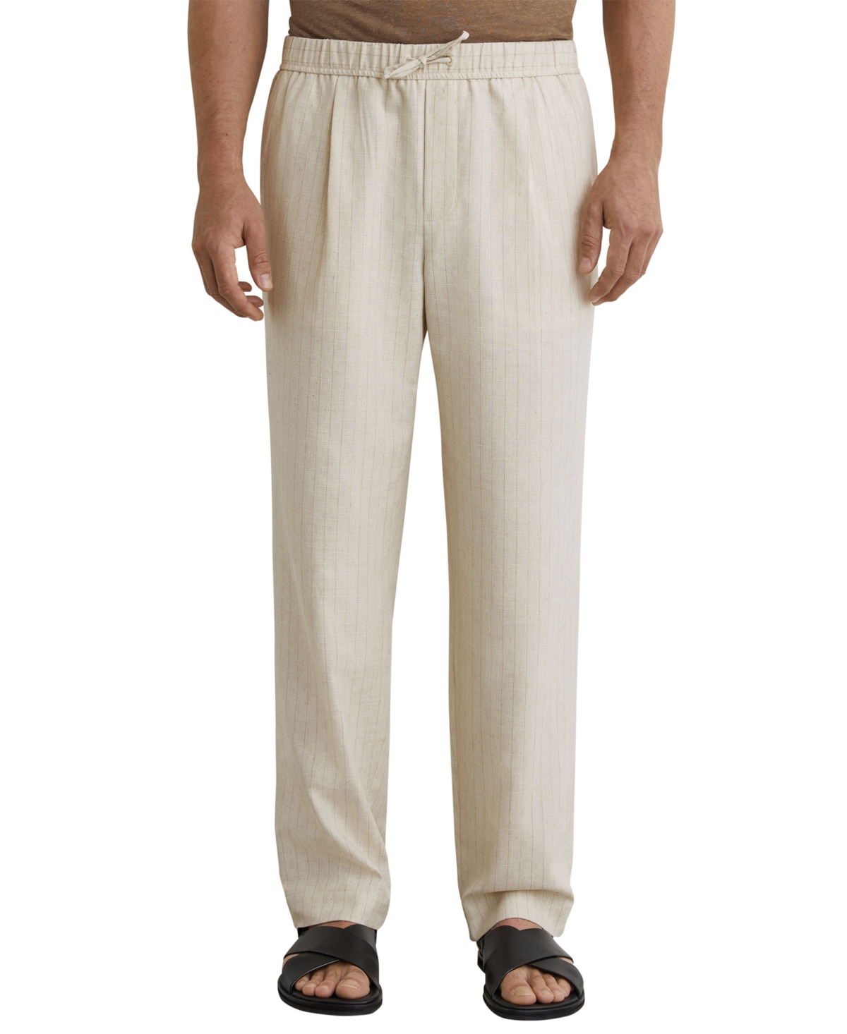Click here for Reiss Mens Slayman Pinstripe Tapered Pant - Off Wh... prices