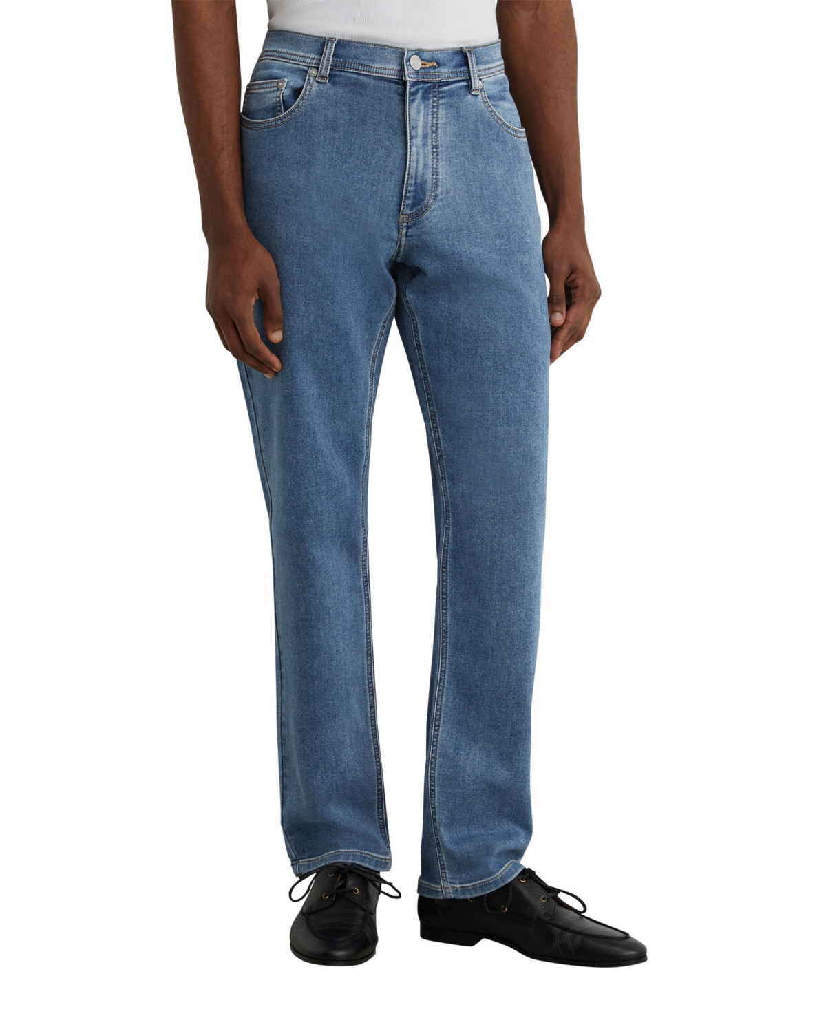 Click here for Reiss Mens Bishopsgate Soft Touch Jean - Light Was... prices