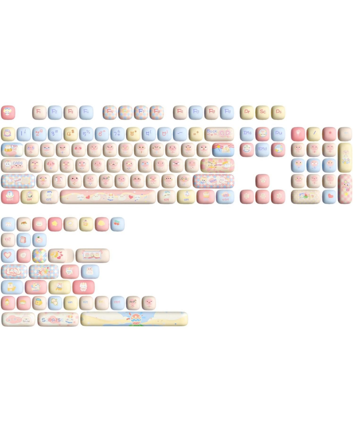 Click here for Lofree Cute Kitten Custom Keycaps  141 Keys Dye Su... prices