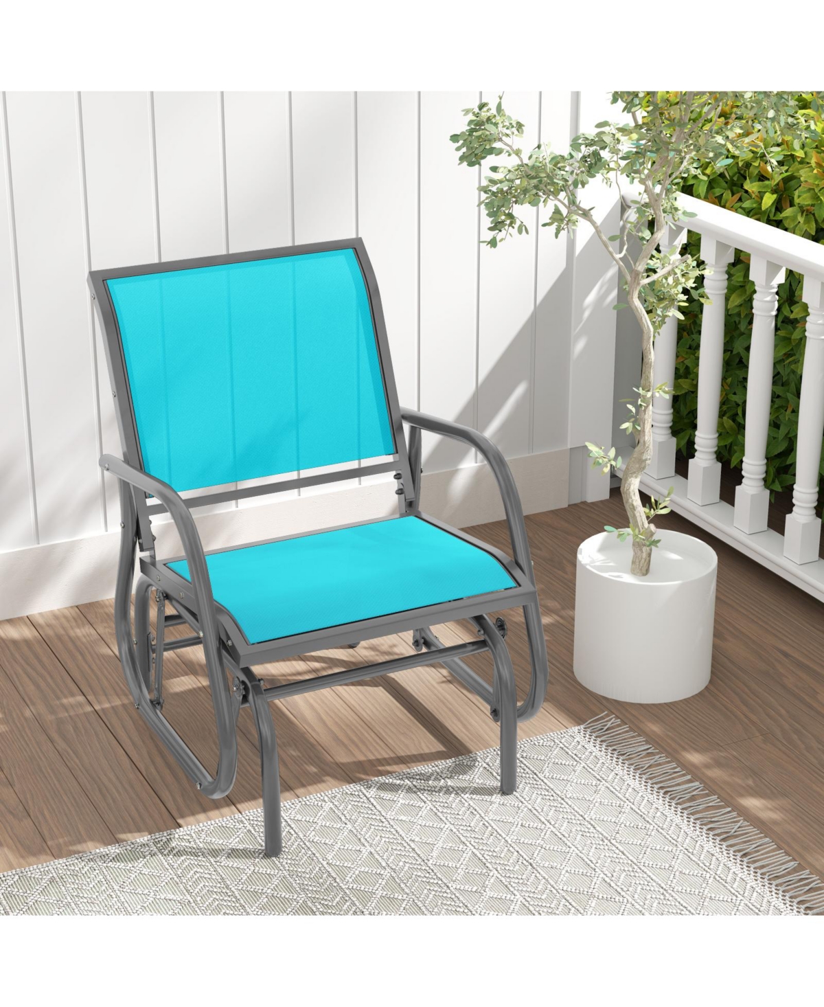 Click here for Costway Outdoor Single Swing Glider Rocking Chair... prices