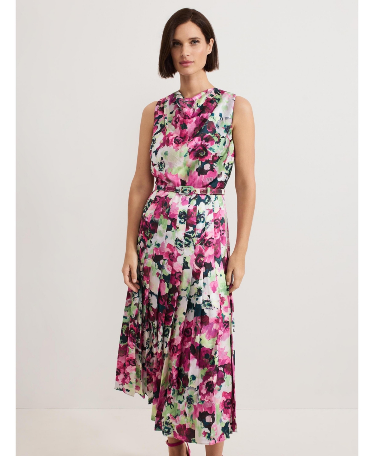 Click here for Phase Eight Womens Janina Floral Pleated Midi Dres... prices