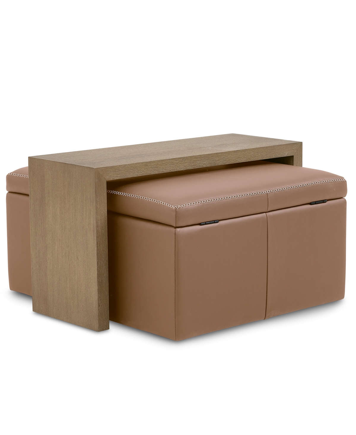Click here for Holtman 35 Leather Square Storage Ottoman - Butter... prices