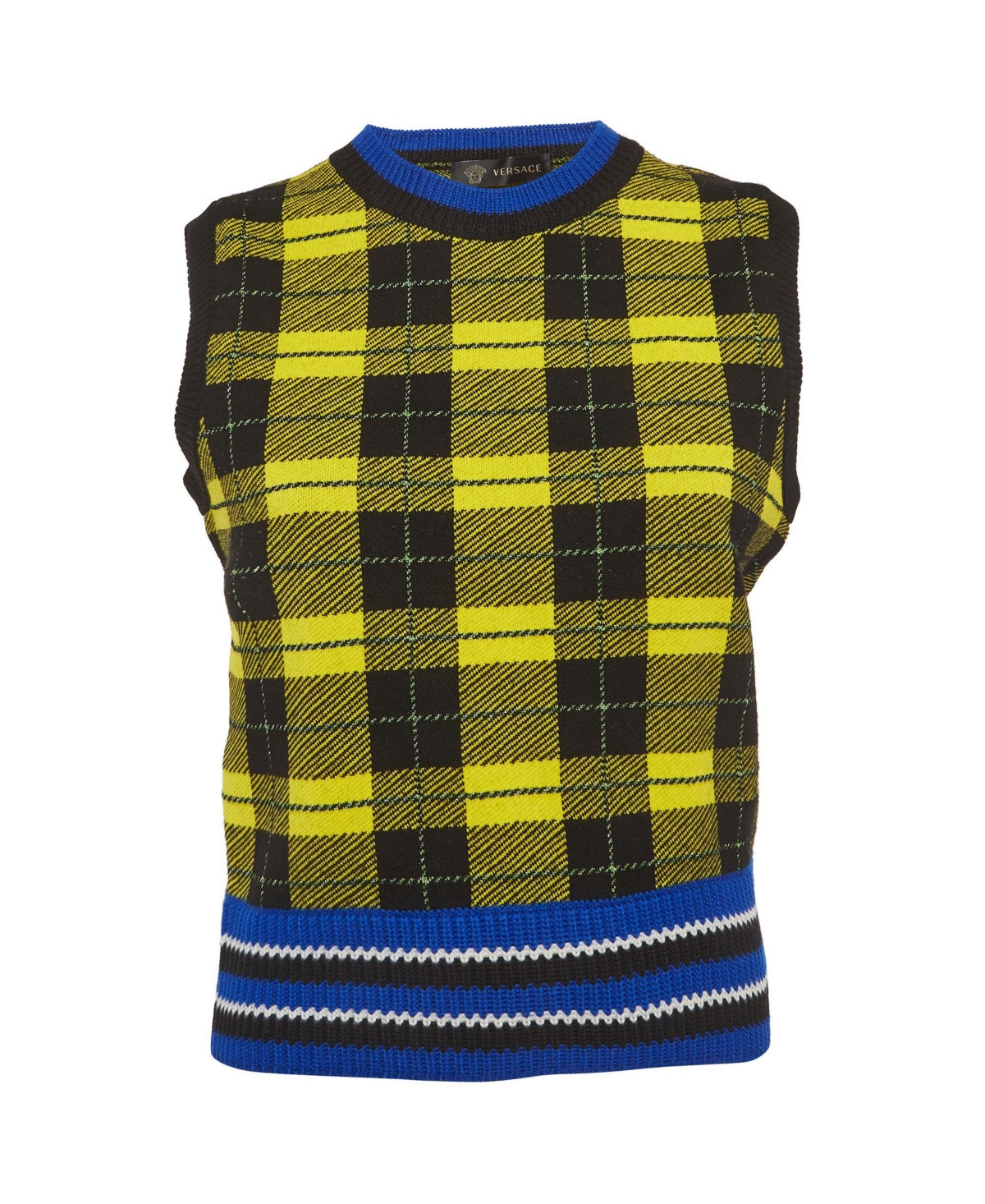 Click here for Pre-Owned Versace Womens Plaid Knit Vest Sweater prices