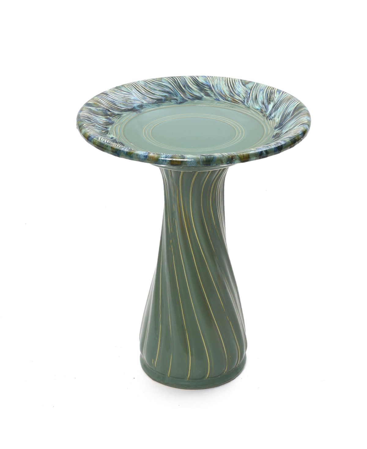 Click here for LuxenHome Swirl Pattern Ceramic Birdbath  22.6-Inc... prices