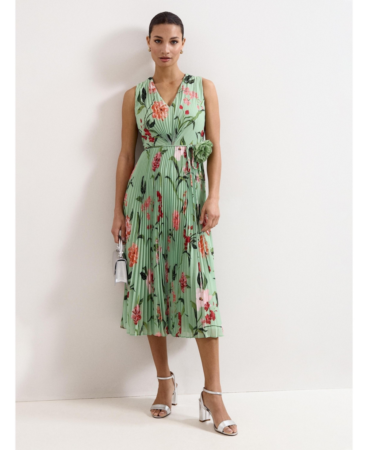 Click here for Phase Eight Womens Simara Floral Dress - Green prices