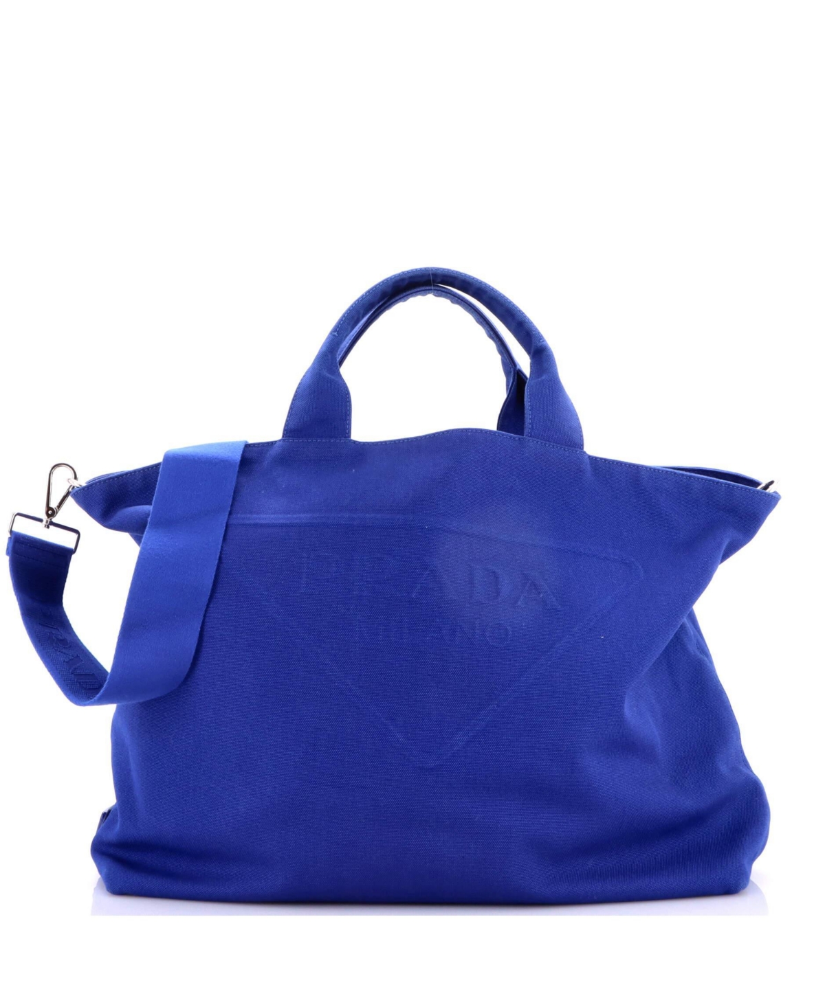 Click here for Pre-Owned Prada Large Embossed Triangle Logo Conve... prices
