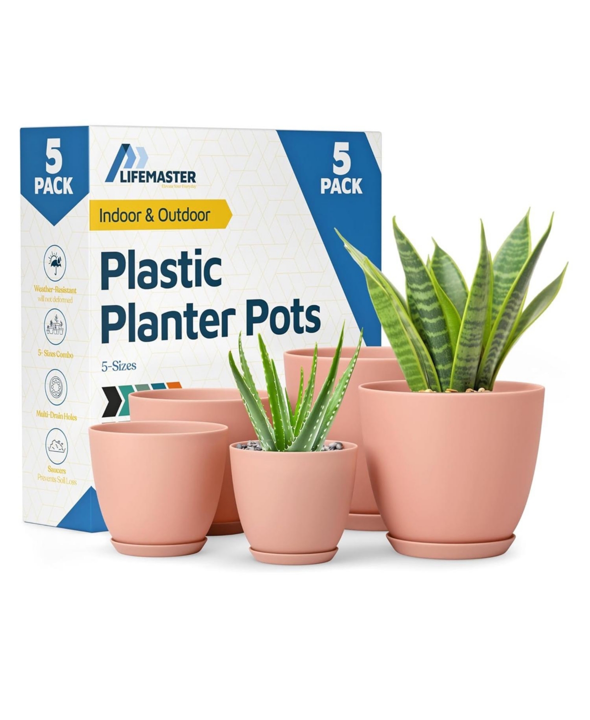 Click here for Lifemaster Lightweight  durable pink planter pots... prices