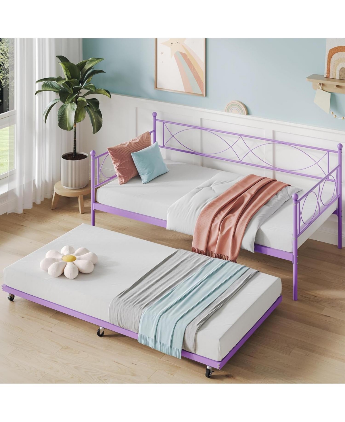 Click here for gaomon Twin Size Daybed with Trundle - Metal Daybe... prices