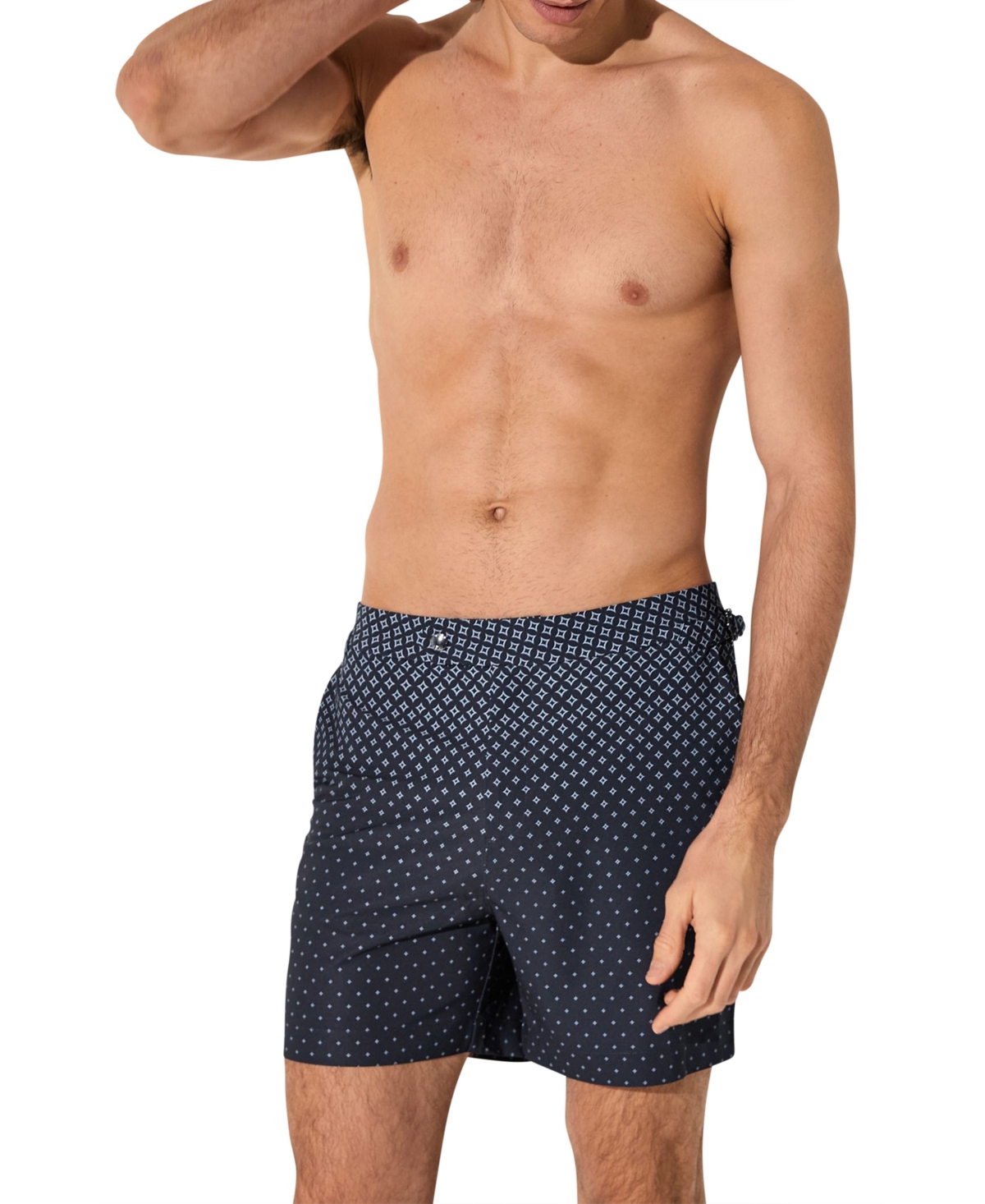 Click here for Reiss Mens Darli Ombre Geometric-Print Swim Shorts... prices