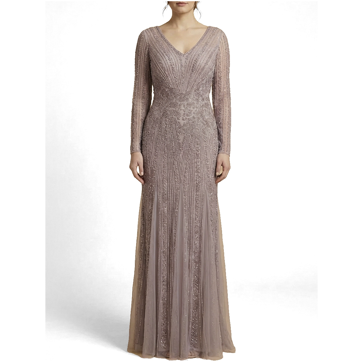 Click here for Lara Womens High Neck Beaded Gown - Lilac prices