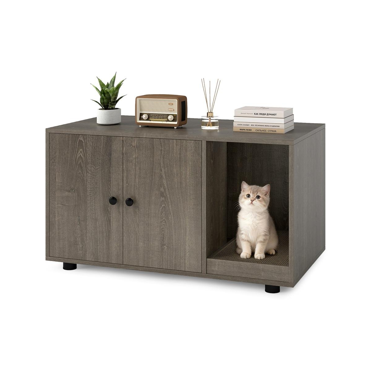 Click here for Ruie 35.5 Inch Wooden Hidden Cat Litter Box Enclos... prices