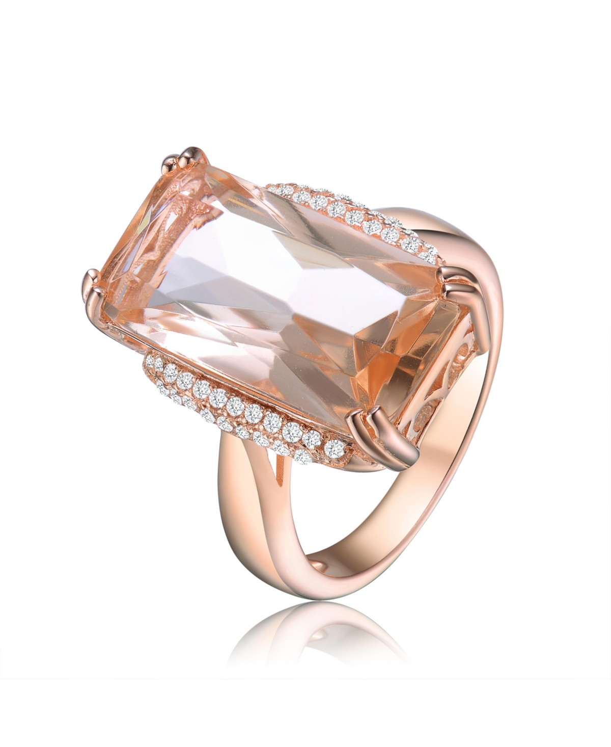 Click here for Sterling Silver with Rose Gold Plated Champagne Ra... prices