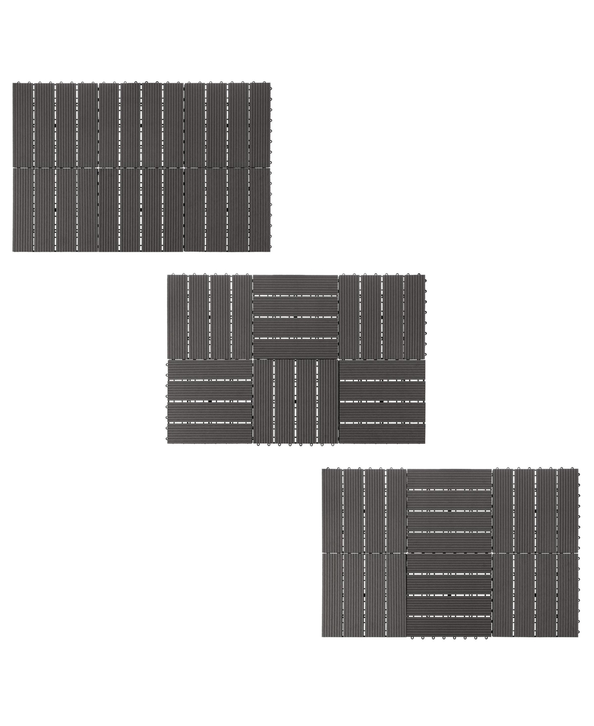 Click here for Pure Garden Patio Floor Tiles - Set of 6 Wood/Plas... prices
