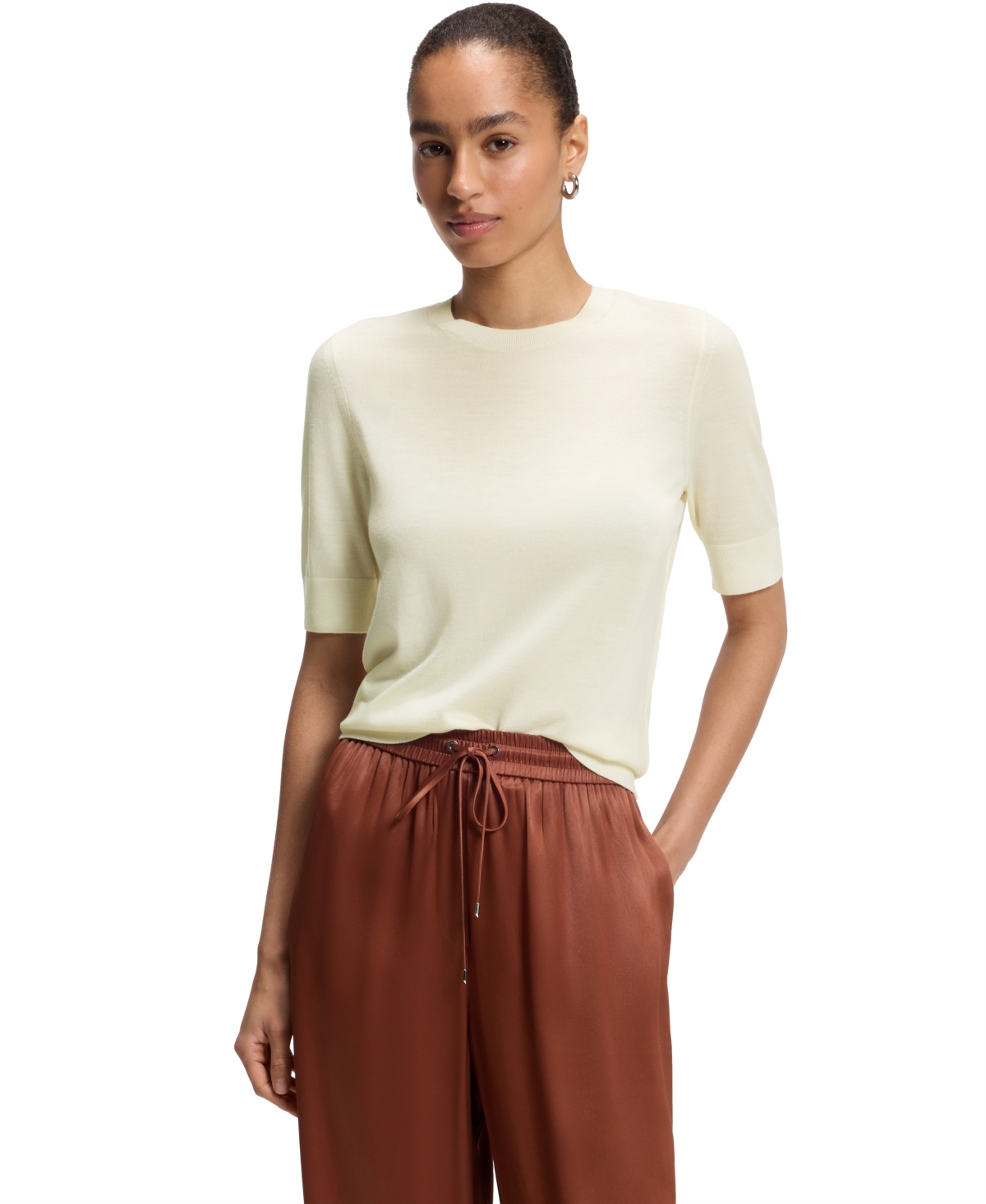 Click here for Boss by Hugo Boss Womens Merino Wool Short-Sleeved... prices
