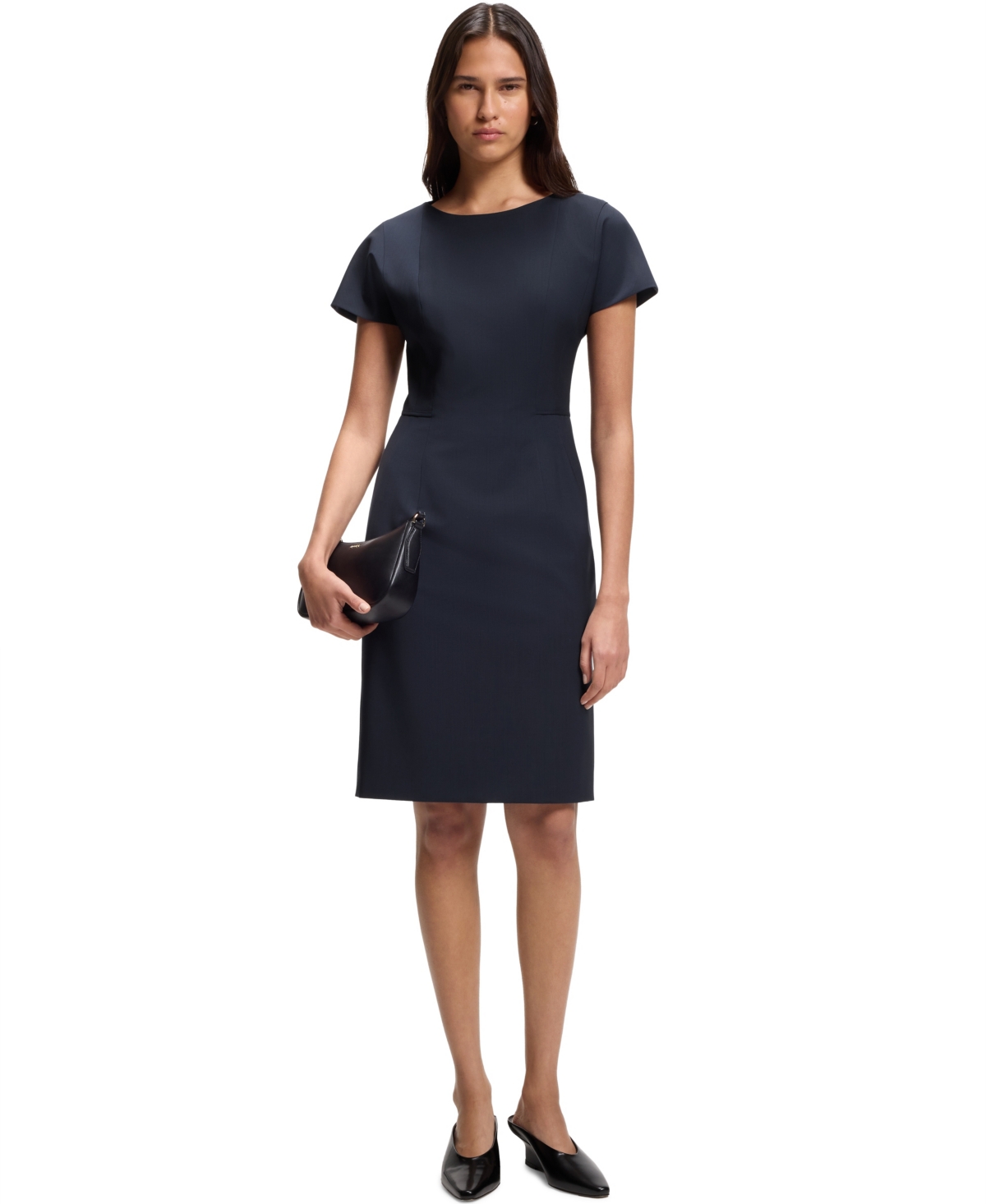 Click here for Boss by Hugo Boss Womens Stretch Wool Slim-Fit Dre... prices