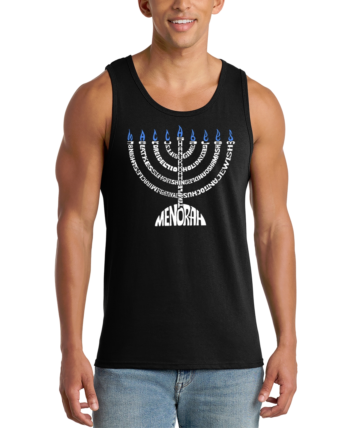 Click here for La Pop Art Mens Hanukkah Theme Word Art Tank Top -... prices