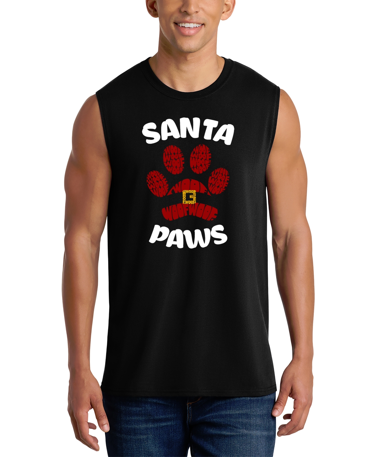 Click here for La Pop Art Mens Santa Paws Dog Print Christmas Des... prices