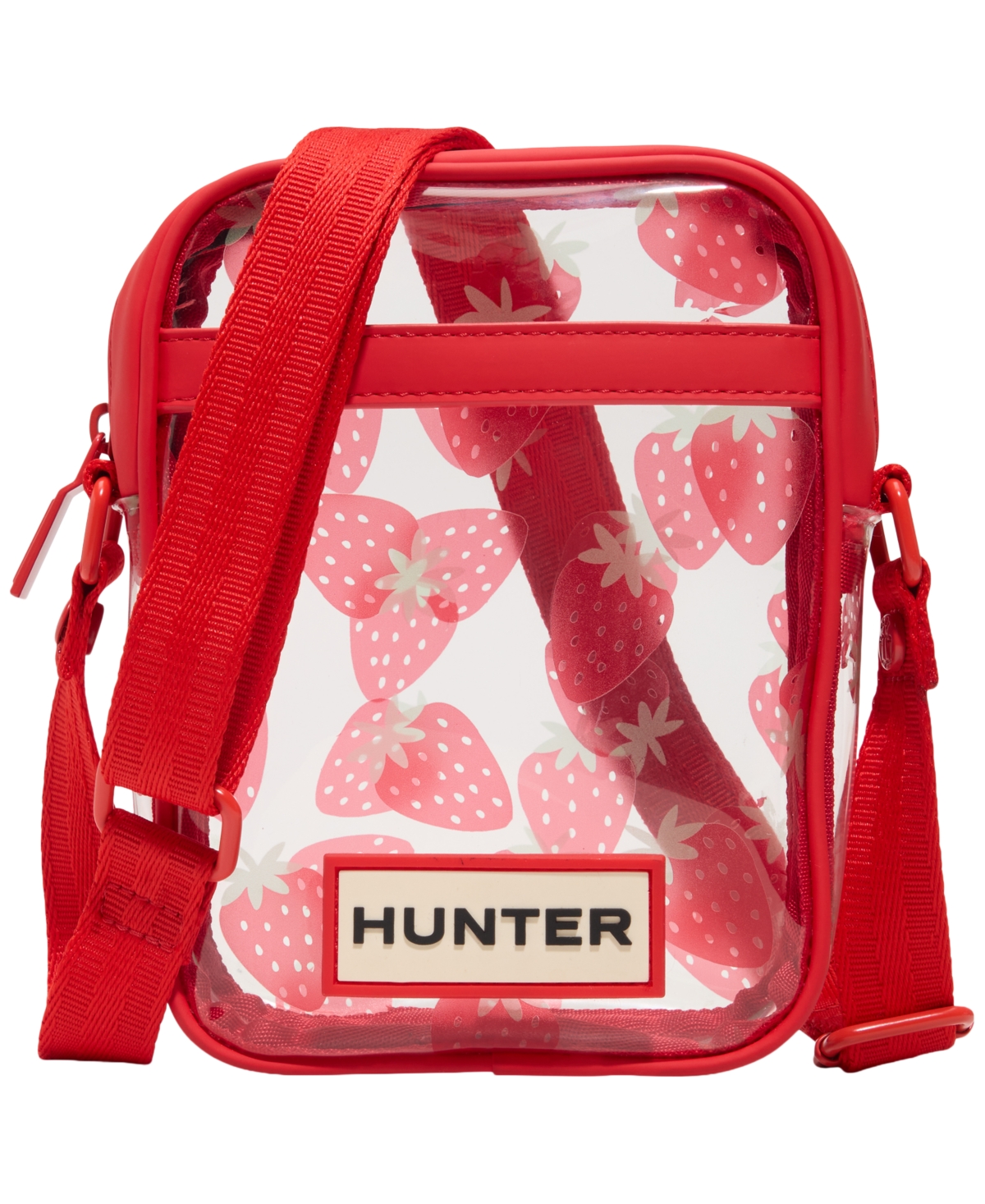 Click here for Hunter Mens Transfer Clear Crossbody Bag - Red prices