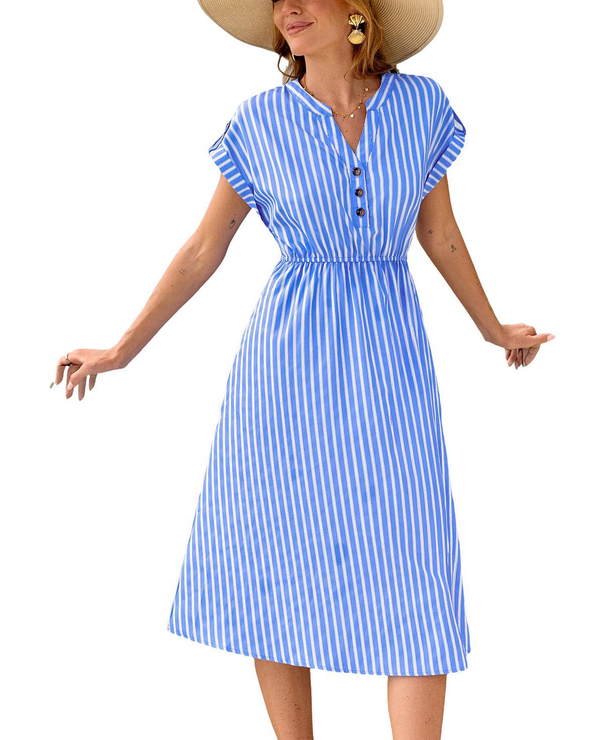 Click here for Cupshe Womens Water Color Striped Midi Beach Dress... prices