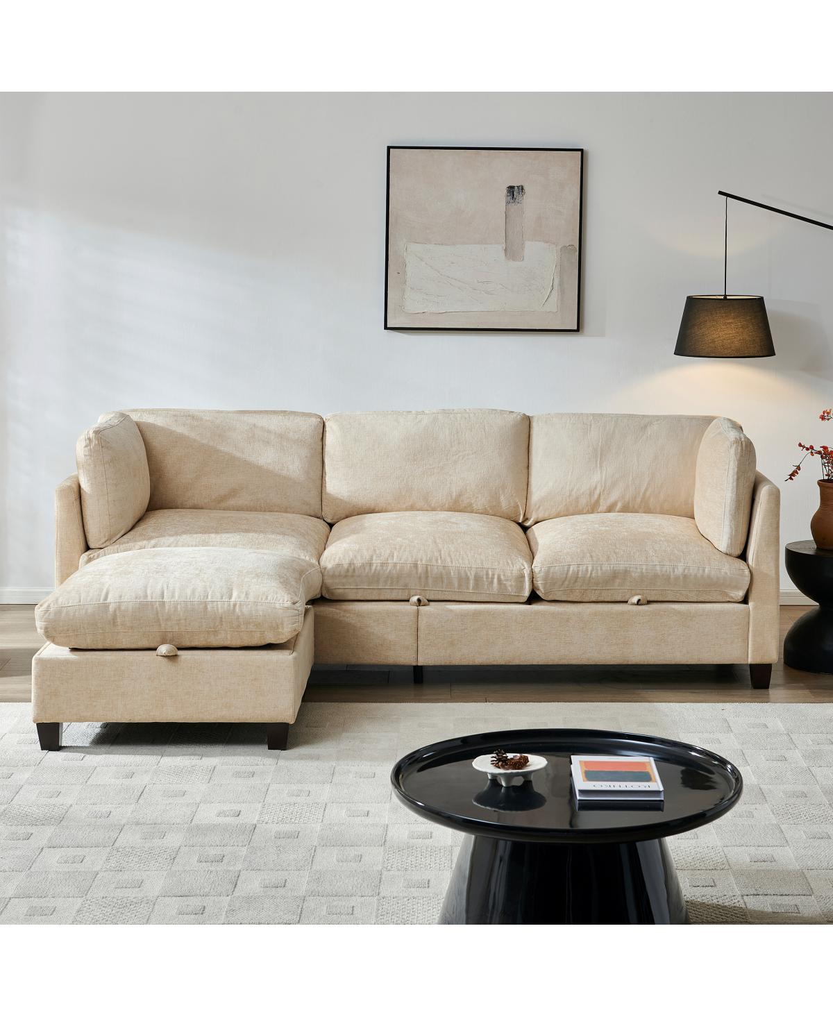 Click here for Streamdale Furniture 96.5 Chenille Sectional Sofa... prices