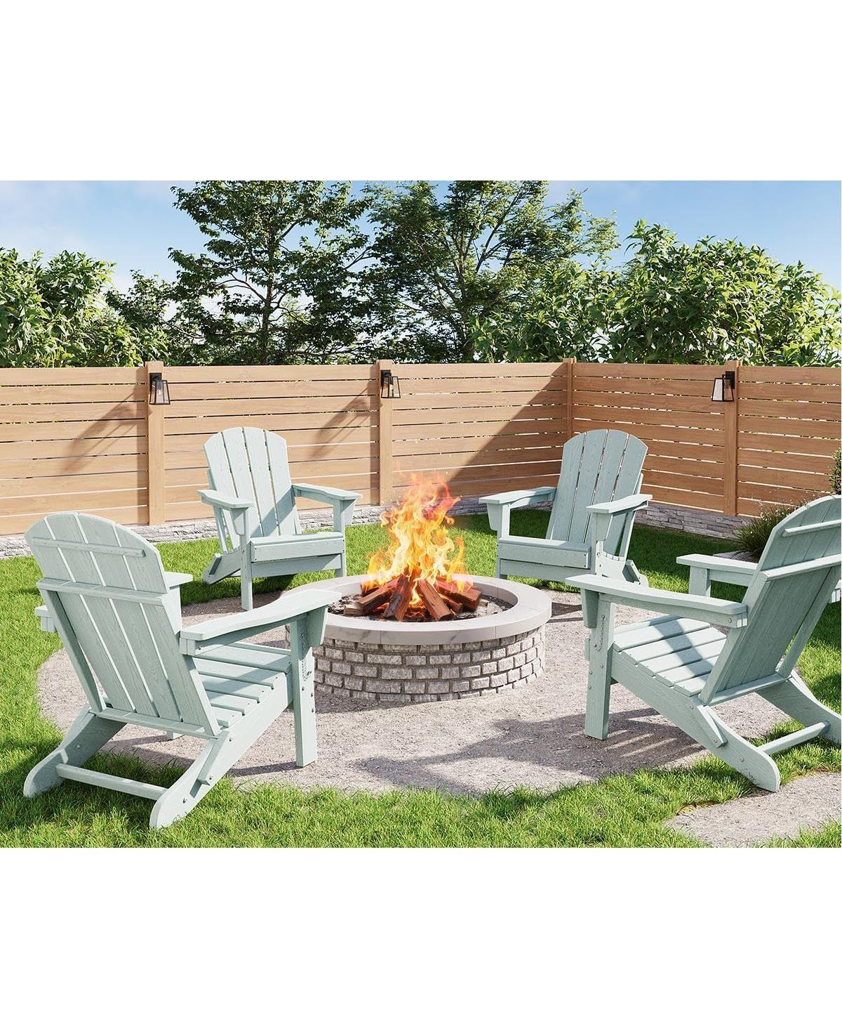 Click here for gaomon Set of 4 Folding Adirondack Chairs  Hdpe Pl... prices