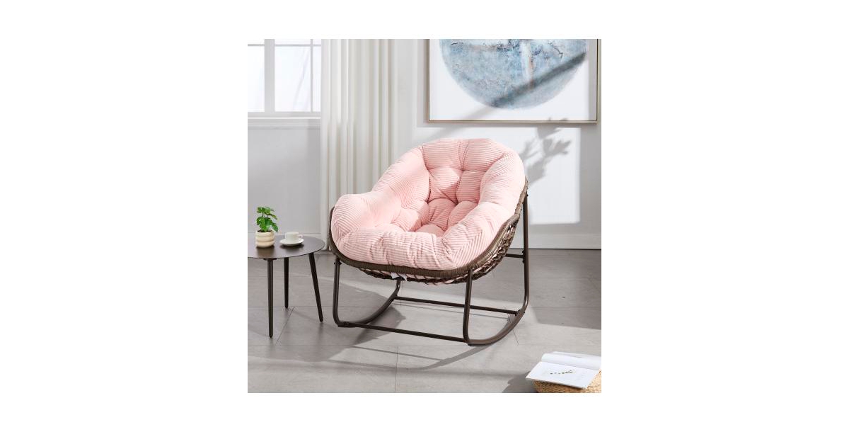 Click here for Flynama Outdoor Rattan Rocking Chair Oversized Pad... prices