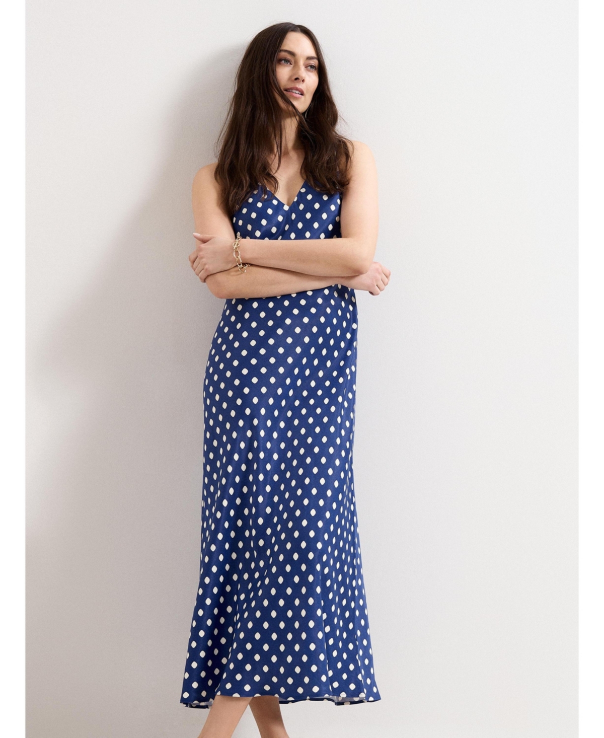 Click here for Phase Eight Womens Tina Spot Print Slip Dress - Na... prices