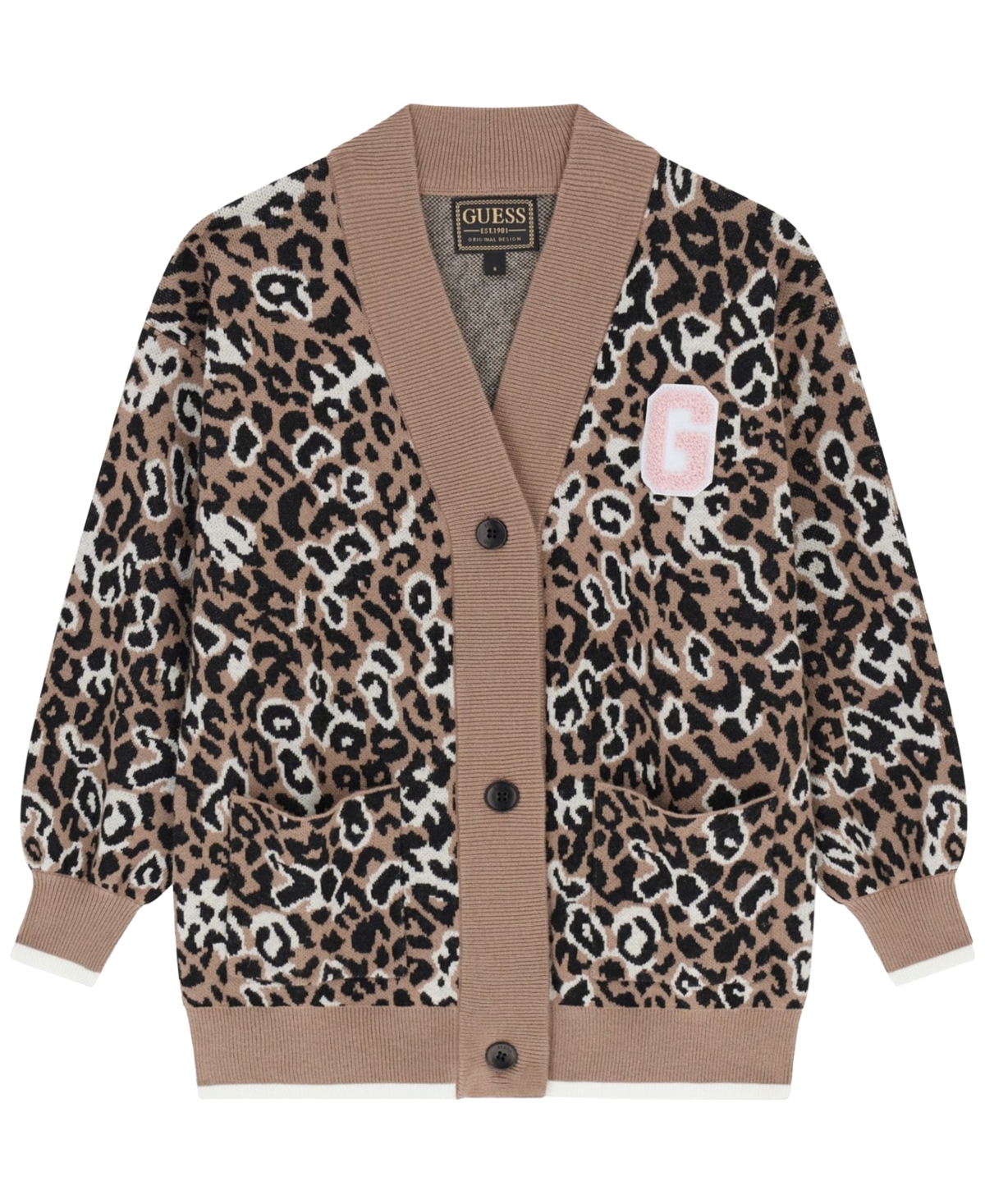 Click here for Guess Girls 7-16 Long-Sleeve Leopard Cardigan Swea... prices