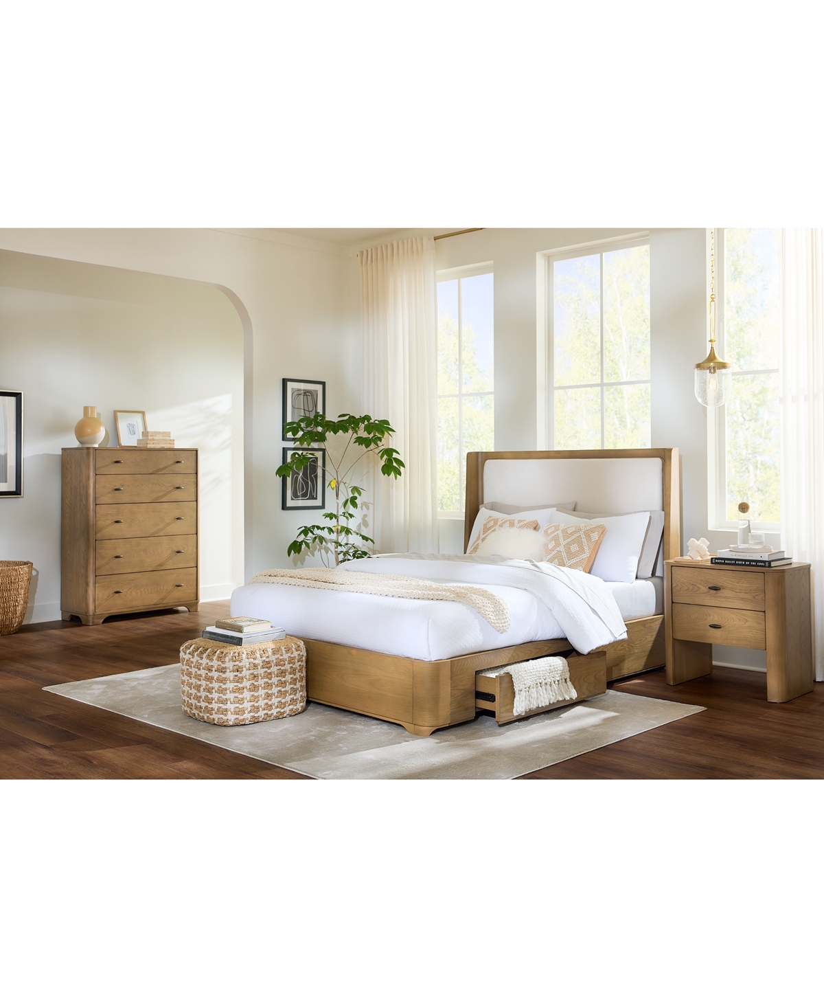 Click here for Nordic 3 Pc. King Upholstered Storage Set (Bed  Ch... prices