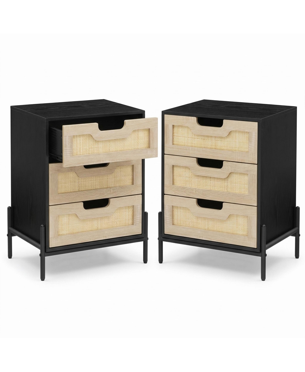 Click here for homfan Bohemian Woven Rattan Coffee Table Set of 2... prices