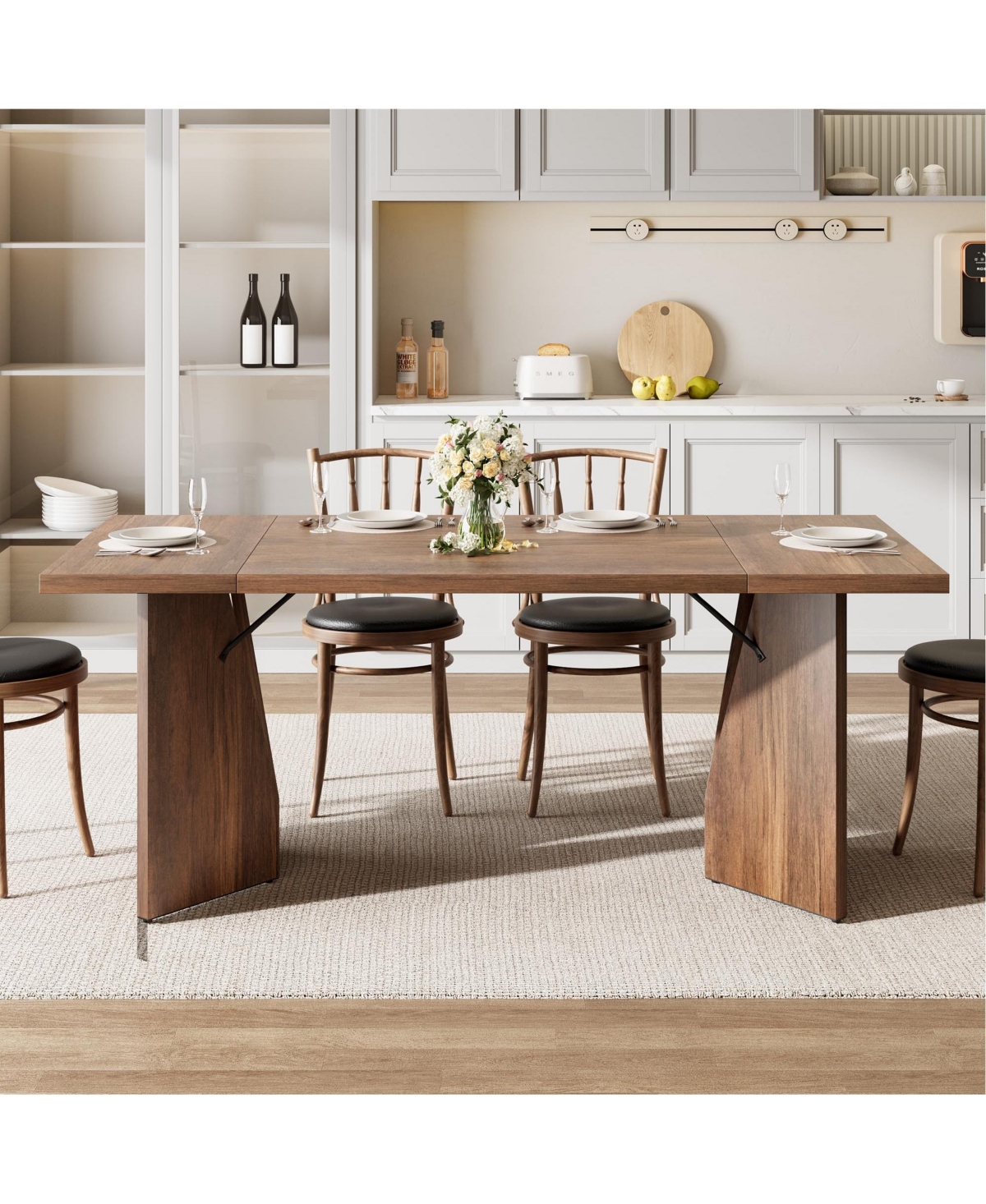 Click here for gaomon 71 Inch Rectangular Dining Table for 6  Rus... prices