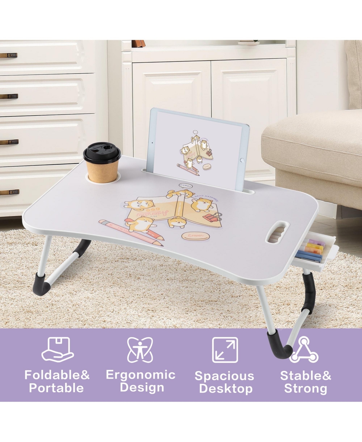 Click here for Deli Vusign Foldable Lap Desk 23.6 Inch - Portable... prices