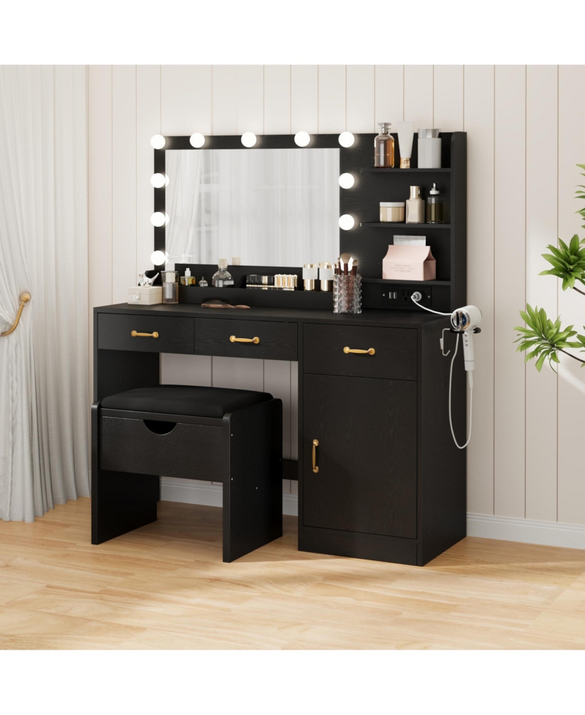 Click here for gaomon Vanity Desk with Mirror and Lights  Vanity... prices