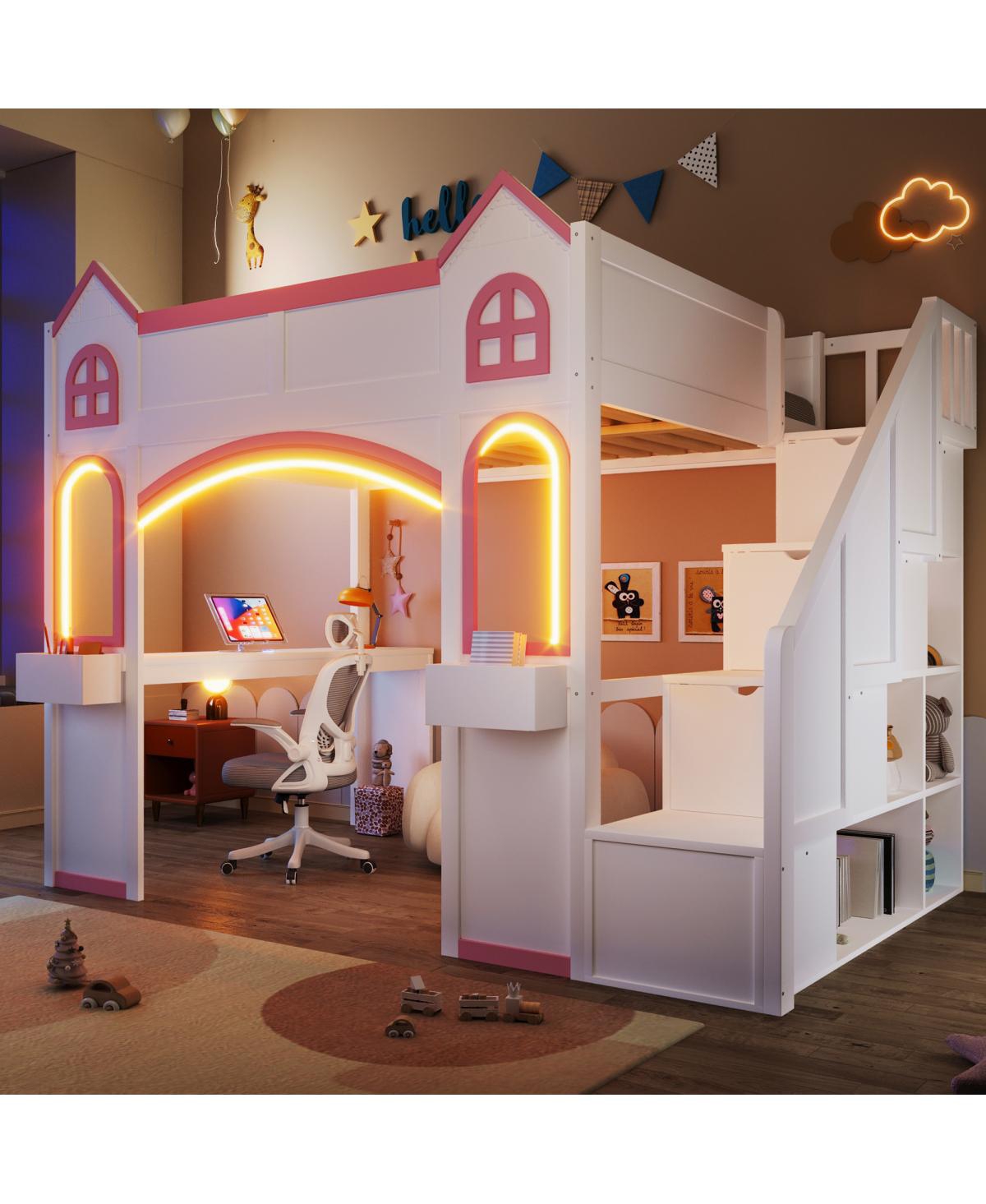 Click here for Streamdale Furniture Full Size Wood Castle Loft Be... prices